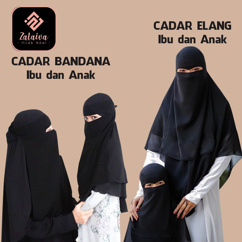 Jual Niqab Ibu dan Anak Cadar Bandana dan Cadar Mata Elang Model 2 Layer Tanpa Jahitan Bawah ...