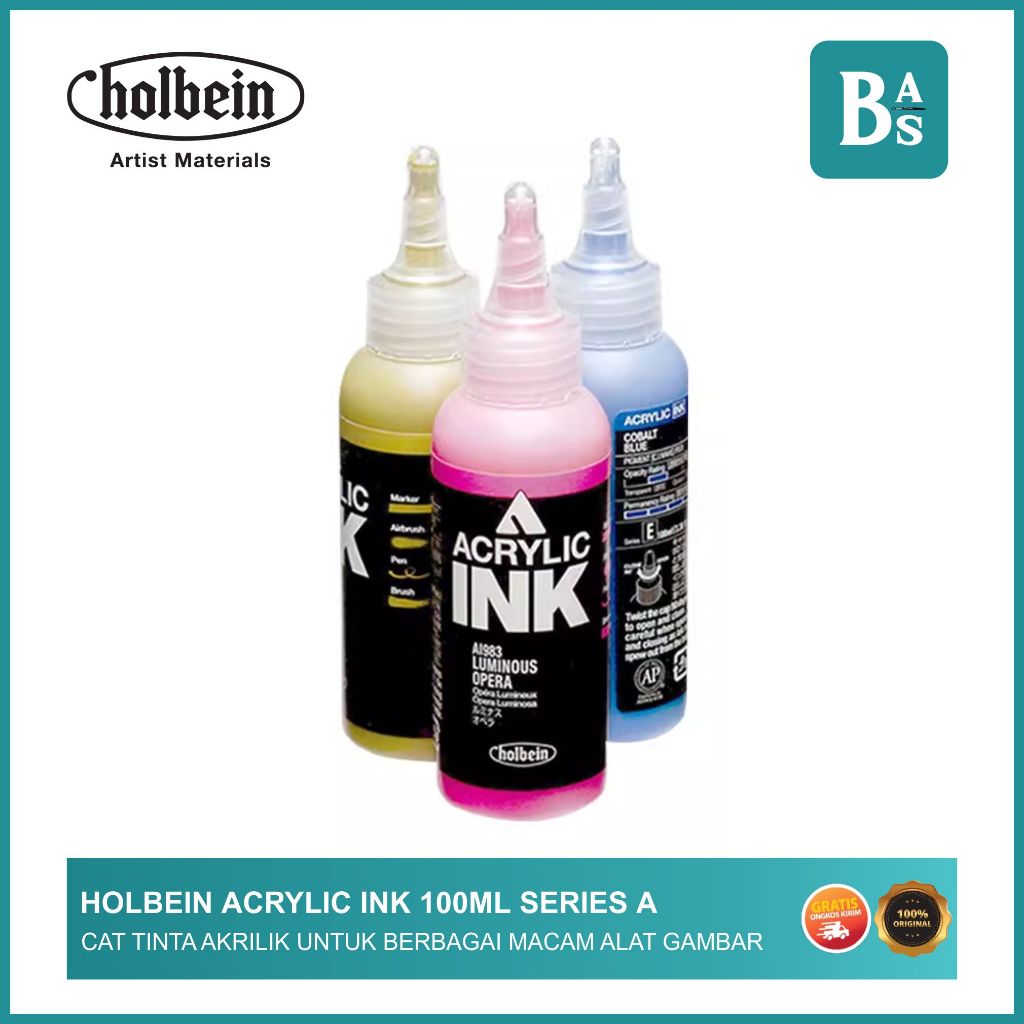 Jual Holbein Acrylic INK Color 100ml Series A | Cat Tinta Akrilik | Cat ...
