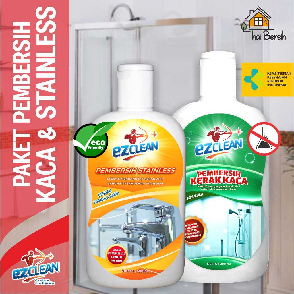 Jual EZCLEAN Stainless + Shower Glass Cleaner Pembersih Kerak Kran ...