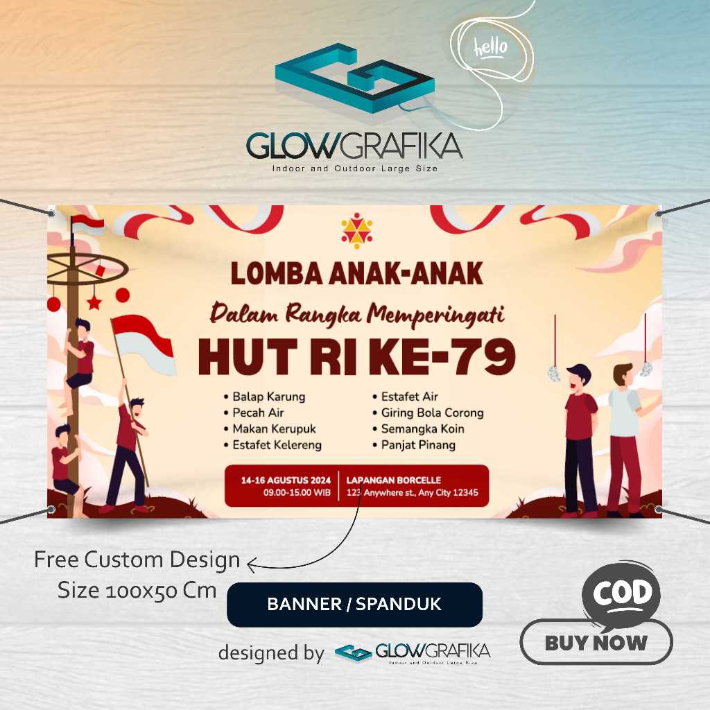 Jual Cetak Spanduk Banner Lomba Anak Anak Dalam Rangka Hut RI | Shopee ...
