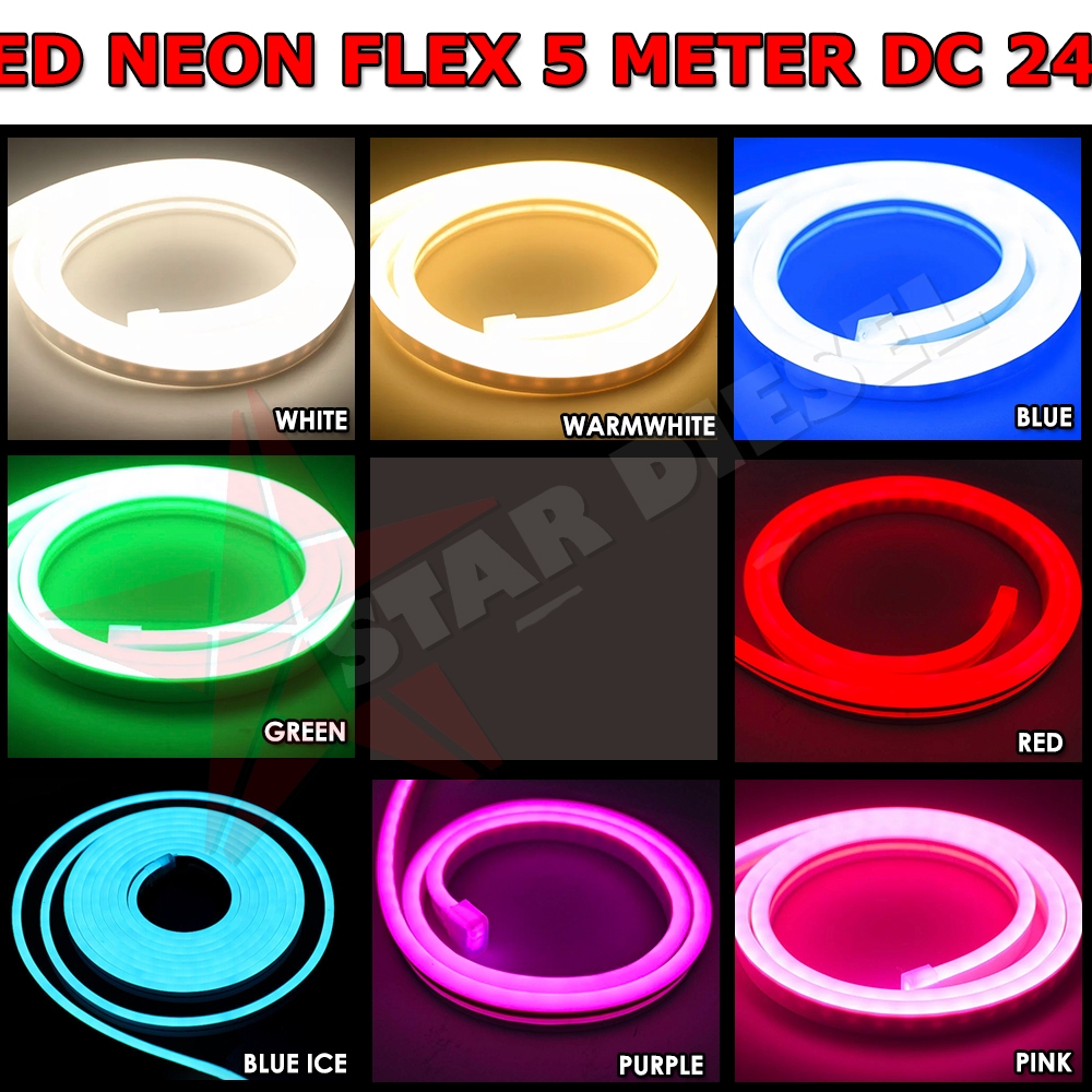 Jual LED NEON FLEXIBLE DC 24V 5 METER LED SELANG NEON FLEX | Shopee ...
