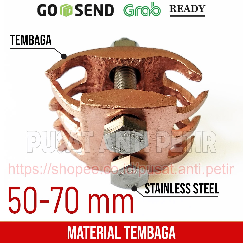 Jual Klem Kuku Macan Tembaga Asli / Klem Kabel BC Grounding Clamp 50mm ...