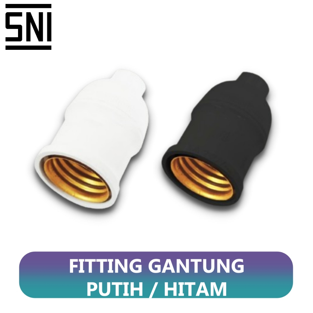 Jual Fitting Lampu Gantung E27 VISICOM Fiting Gantung E 27 HITAM PUTIH | Shopee Indonesia