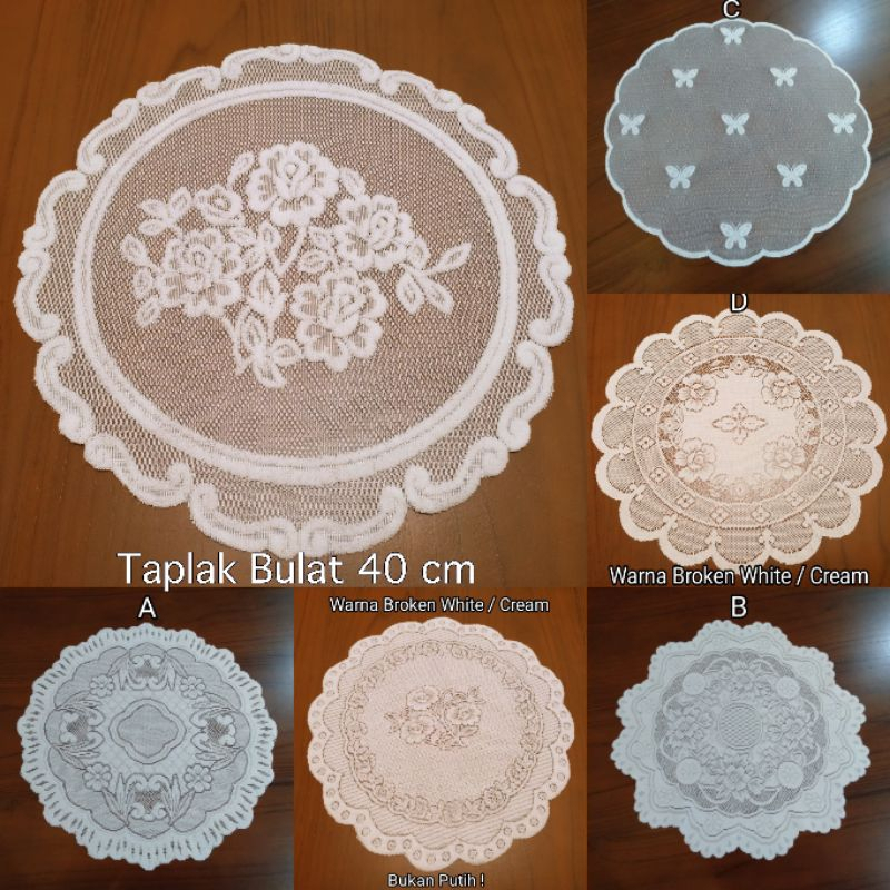 Jual Taplak Meja Sudut Bulat Bundar Putih Kecil Alas Vas Bunga Guci ...