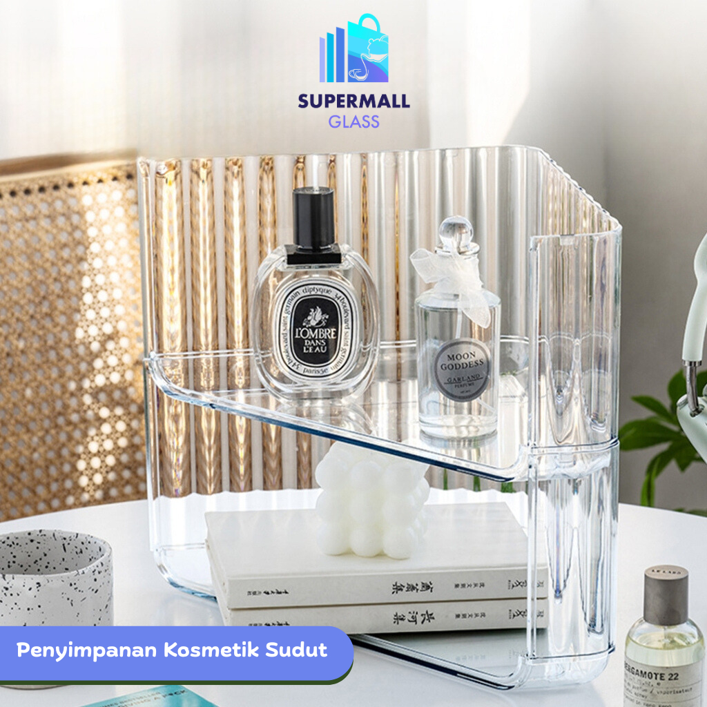 Jual Supermall Glass COD Rak Sudut Akrilik Estetik | Rak Organizer ...