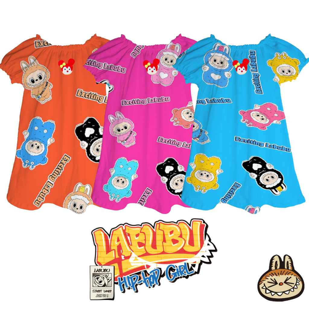 Jual Dress Anak Labubu 1 - 8 Tahun Model Tangan Printing / Daster ...