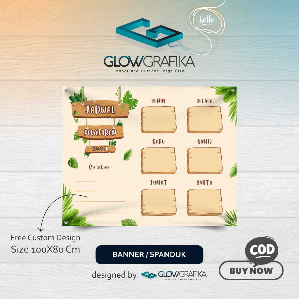 Jual Cetak Spanduk Banner Jadwal Pelajaran Tema Papan Daun | Shopee ...