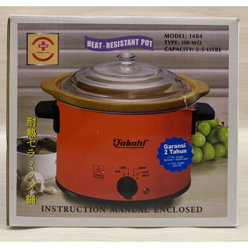 Jual TAKAHI ELECTRIC CROCKERY POT 2,5 LITER / 1,2 LITER | Shopee Indonesia