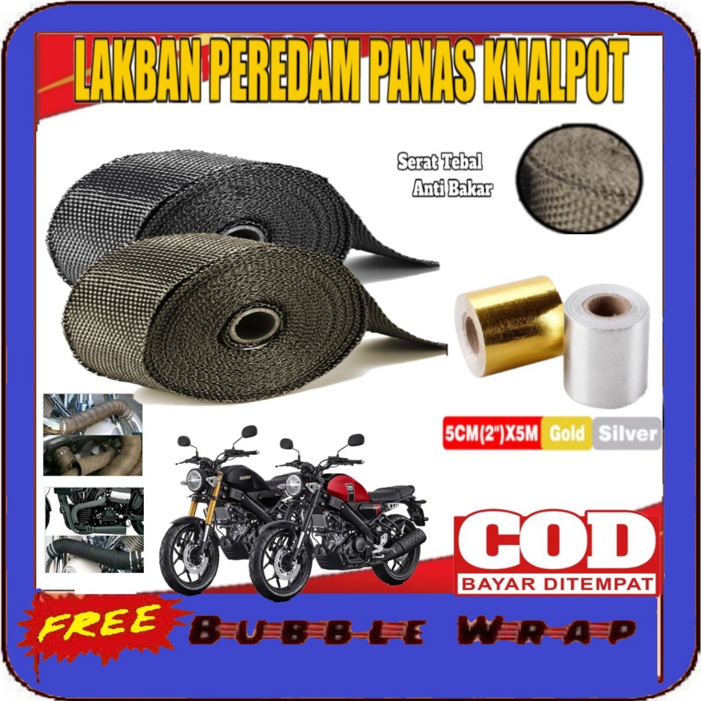 Jual [Permeter] Lakban kain Peredam anti Panas Knalpot Motor Mobil ...