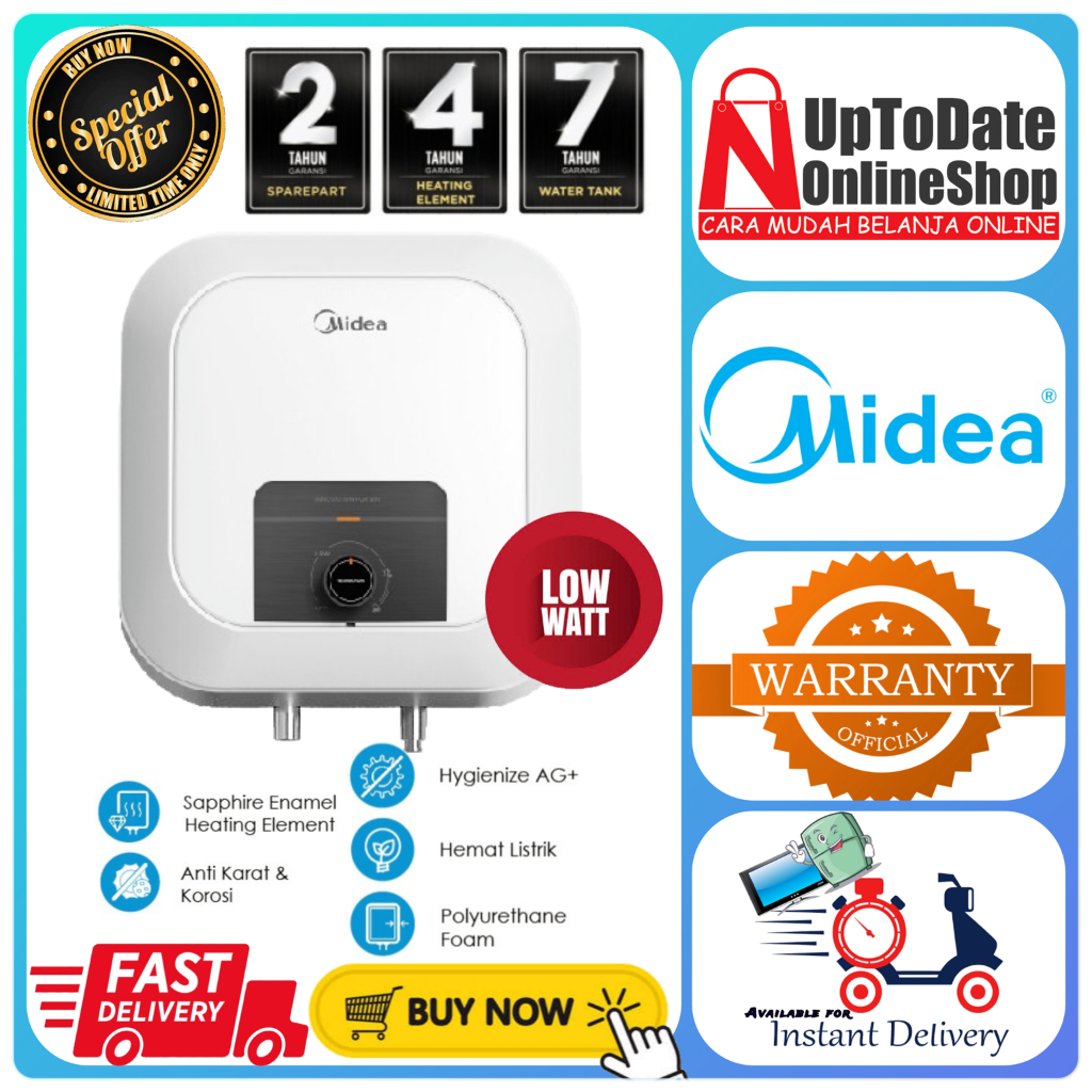 Jual WATER HEATER MIDEA D10-02VD1 D10 02VD1 PEMANAS AIR LISTRIK 10L ANTI BAKTERI VIRUS SUPER LOW ...