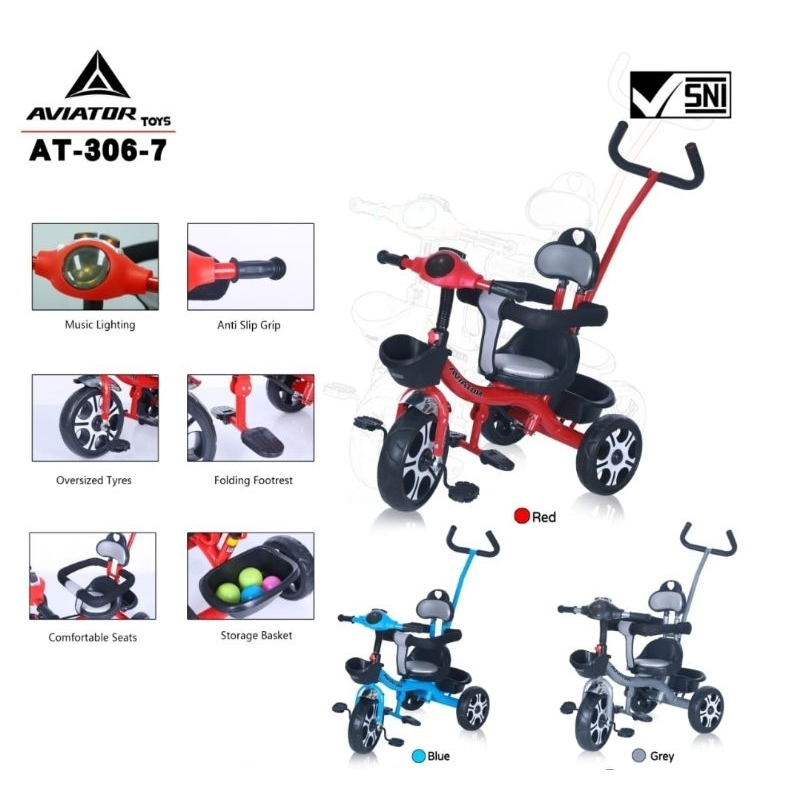 Jual Aviator Stroller Sepeda Anak Roda Tiga AT 306-7 / Stroler Anak ...