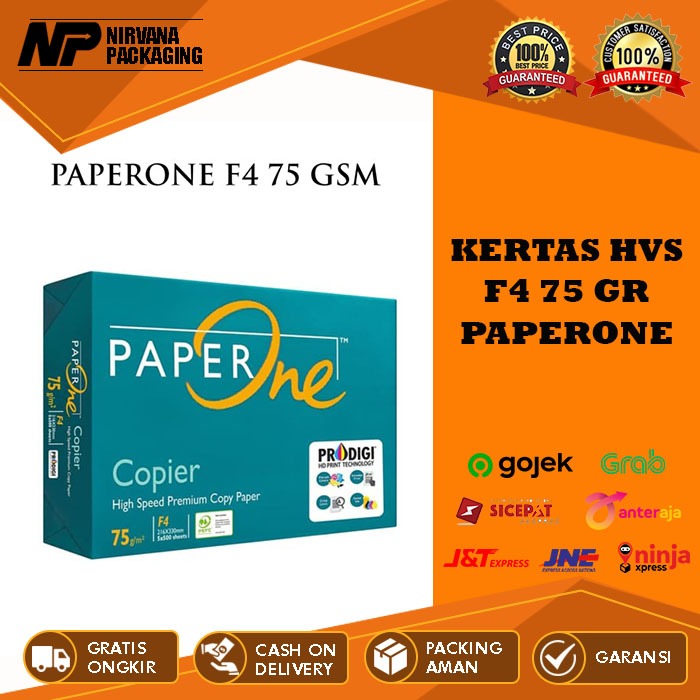 Jual KERTAS HVS F4 75GR 75 GR PAPERONE PAPER ONE PRINT FOTOCOPY 1 RIM | Shopee Indonesia
