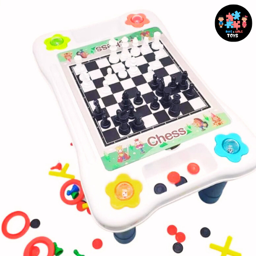 Jual Table Game 6in1 Meja Bermain Anak Catur, Ular Tangga, Ludo, Tic ...