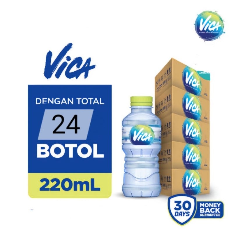 Jual Vica 220ML Air Mineal Kemasa Botol Isi 24 | Shopee Indonesia