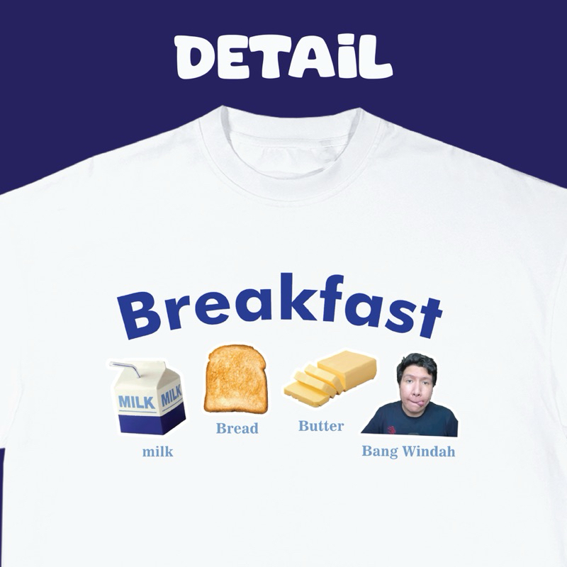 Jual Tshirt Kaos Windah Basudara - Breakfast (Free Sticker+Limited ...