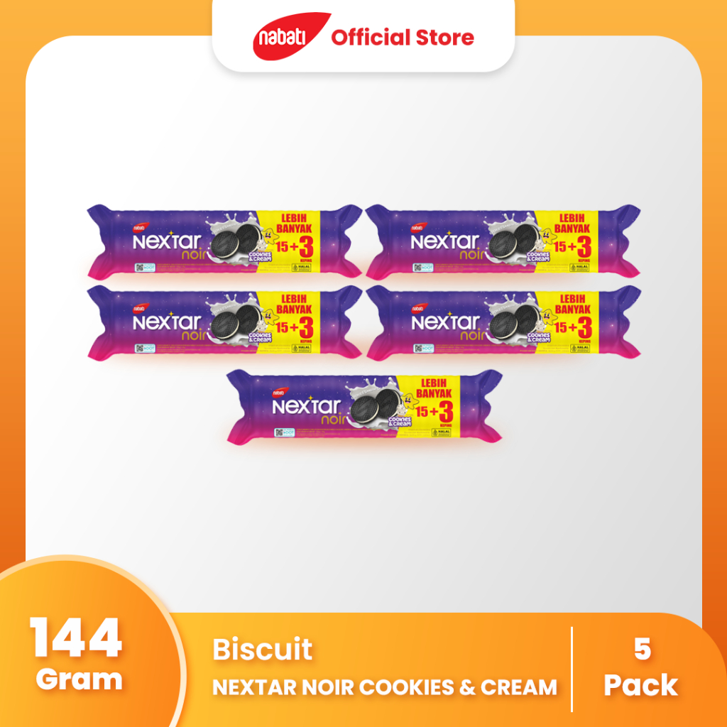 Jual [Bundle Pack Isi 5] Nextar Noir Cookies & Cream 144g | Shopee ...