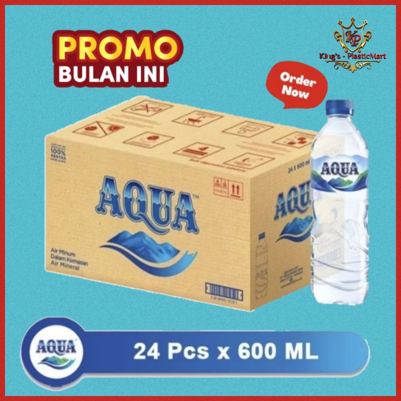 Jual AQUA Air Mineral 600ml x 24 botol (1 box) | Shopee Indonesia