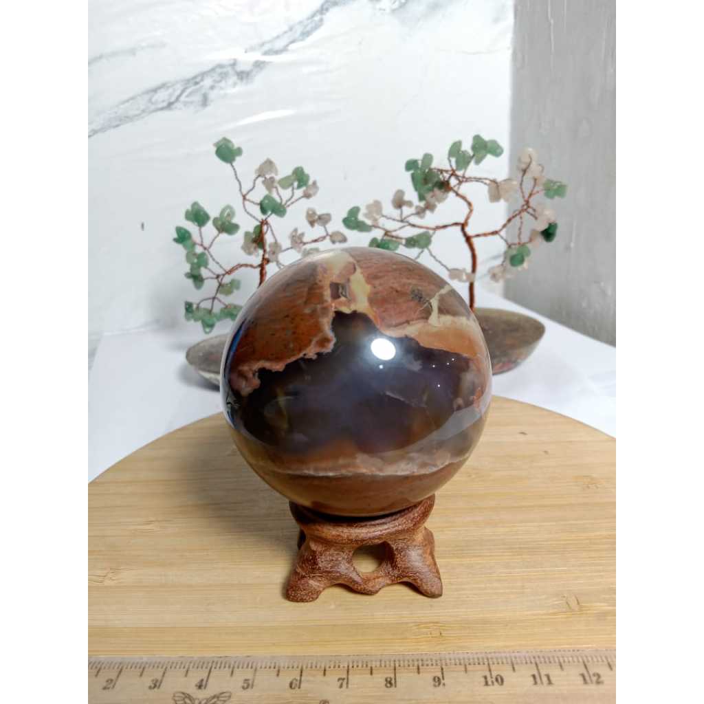 Jual Natural Football Red Volcano Agate Sphere UV Reactive 6,6 cm (4 ...