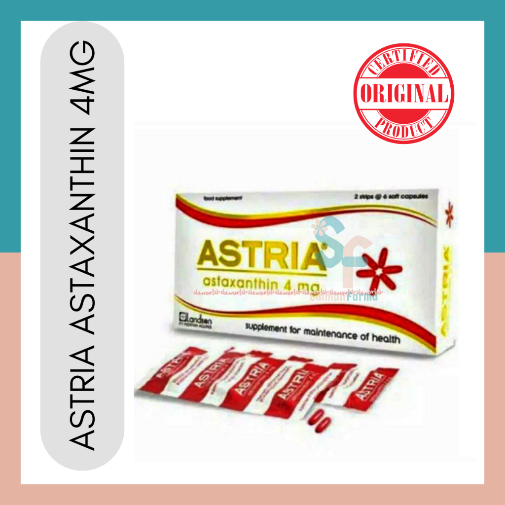 Jual ASTRIA Astaxanthin 4mg Box Isi 12 Kapsul ORIGINAL BPOM | Shopee ...