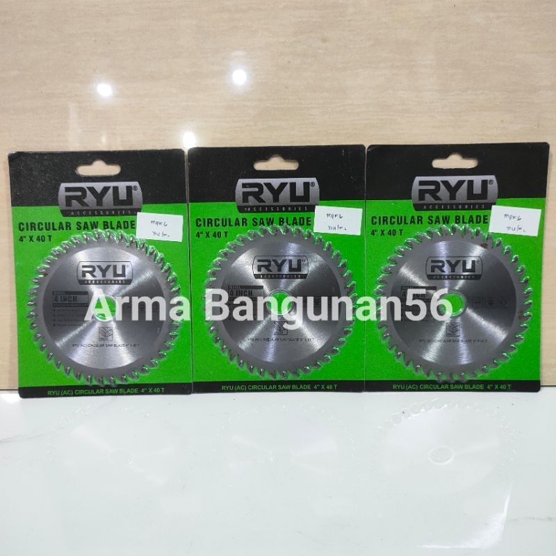 Jual Circular Saw Blade Ryu 4"x 40T / Mata Potong Kayu 4" Inch / Mata ...