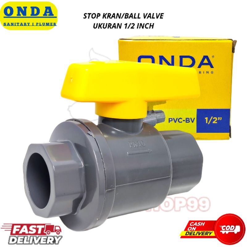 Jual STOP KRAN PVC ONDA 1/2" BALL VALVE ONDA 1/2"/BALL VALVE STOP KRAN ...