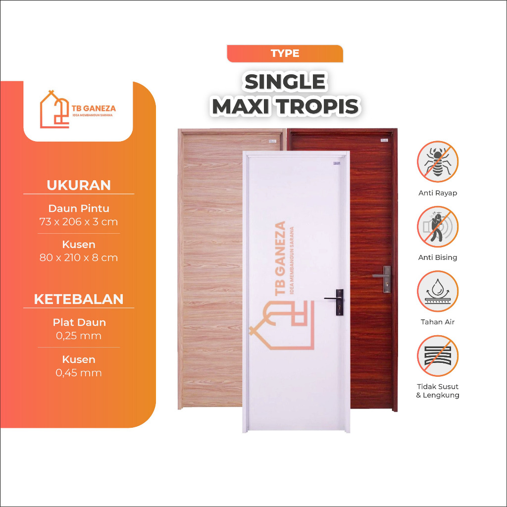 Jual TB GANEZA - (MAXI TROPIS) Full Set Pintu Baja Anti Karat Maxi Tropis Lengkap Berkualitas 3 ...