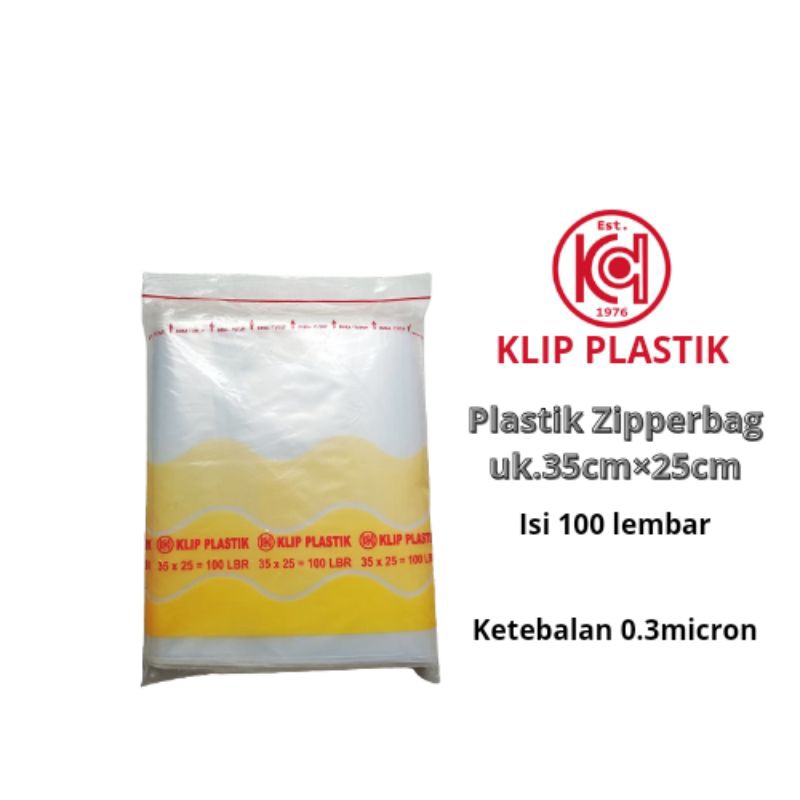 Jual Kantong Plastik Klip 35×25cm List Merah/Plastik Zipperbag Besar ...