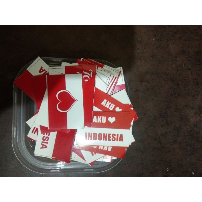 Jual stiker merah putih stiker pipi stiker tempel barang murah ...