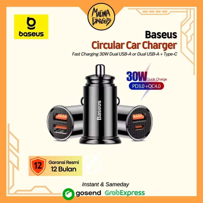 Jual Baseus Car Charger 30W Type-C PD 3.0 + USB Quick Charge 4.0 Baseus ...