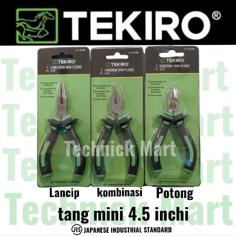 Jual TEKIRO tang 4.5 inch tang kombinasi potong lancip tang mini | Shopee Indonesia