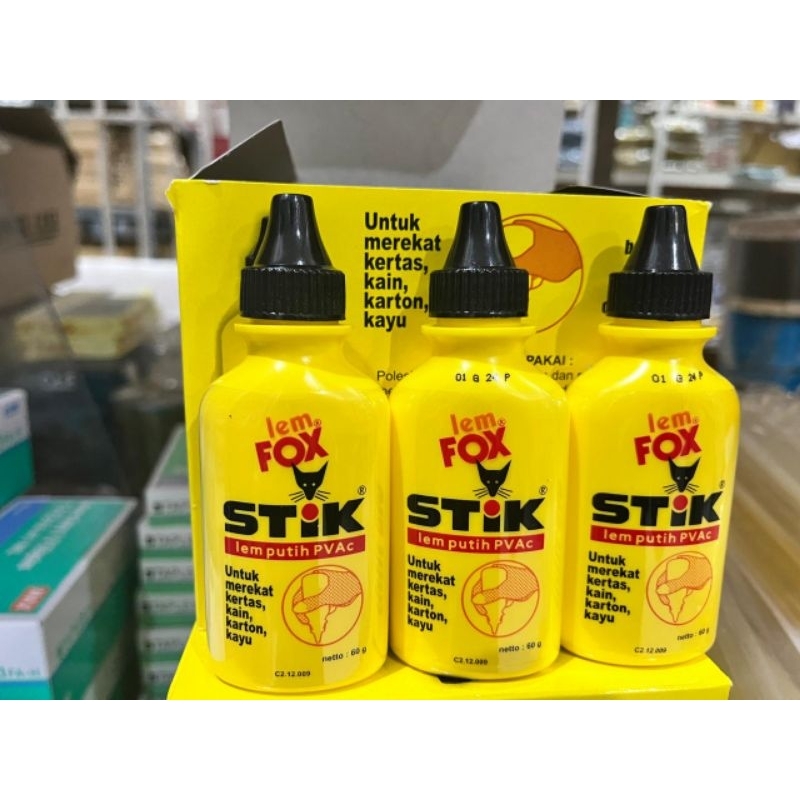 Jual LEM PUTIH/WHITE GLUE PVac FOX STIK/60 GRAM | Shopee Indonesia