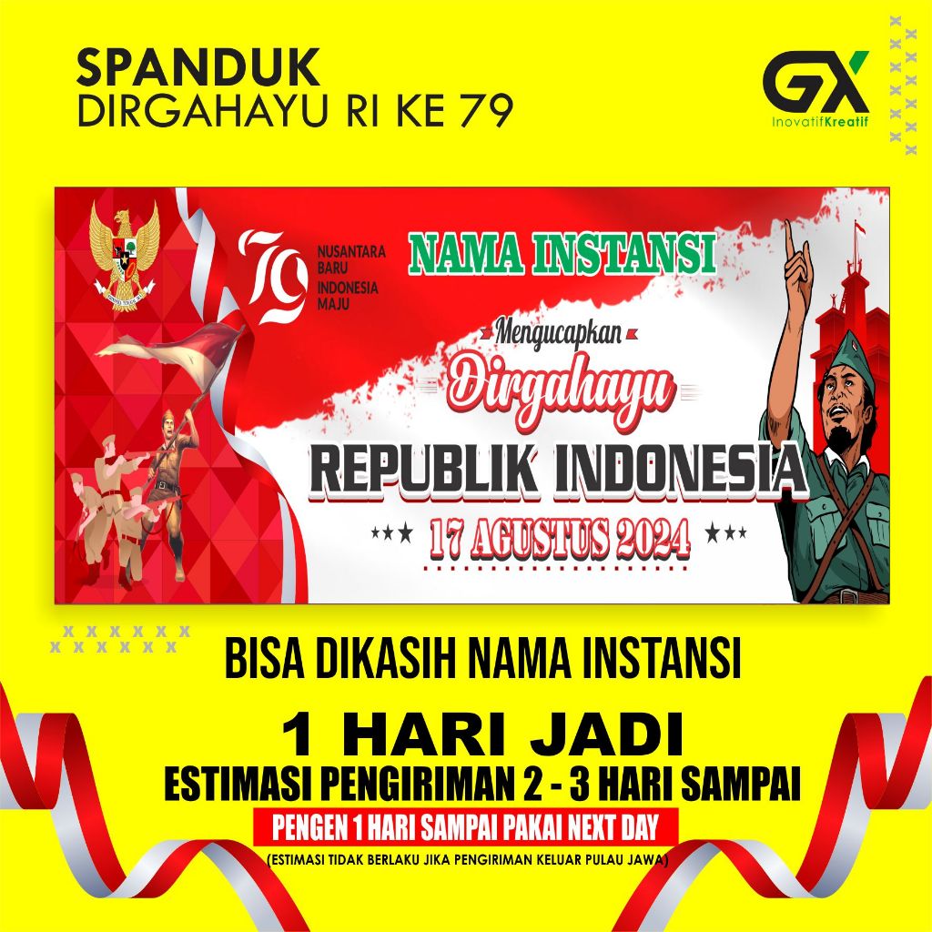 Jual Spanduk Kemerdekaan Indonesia 79 th HUT RI 17 AGUSTUS 2024 ...