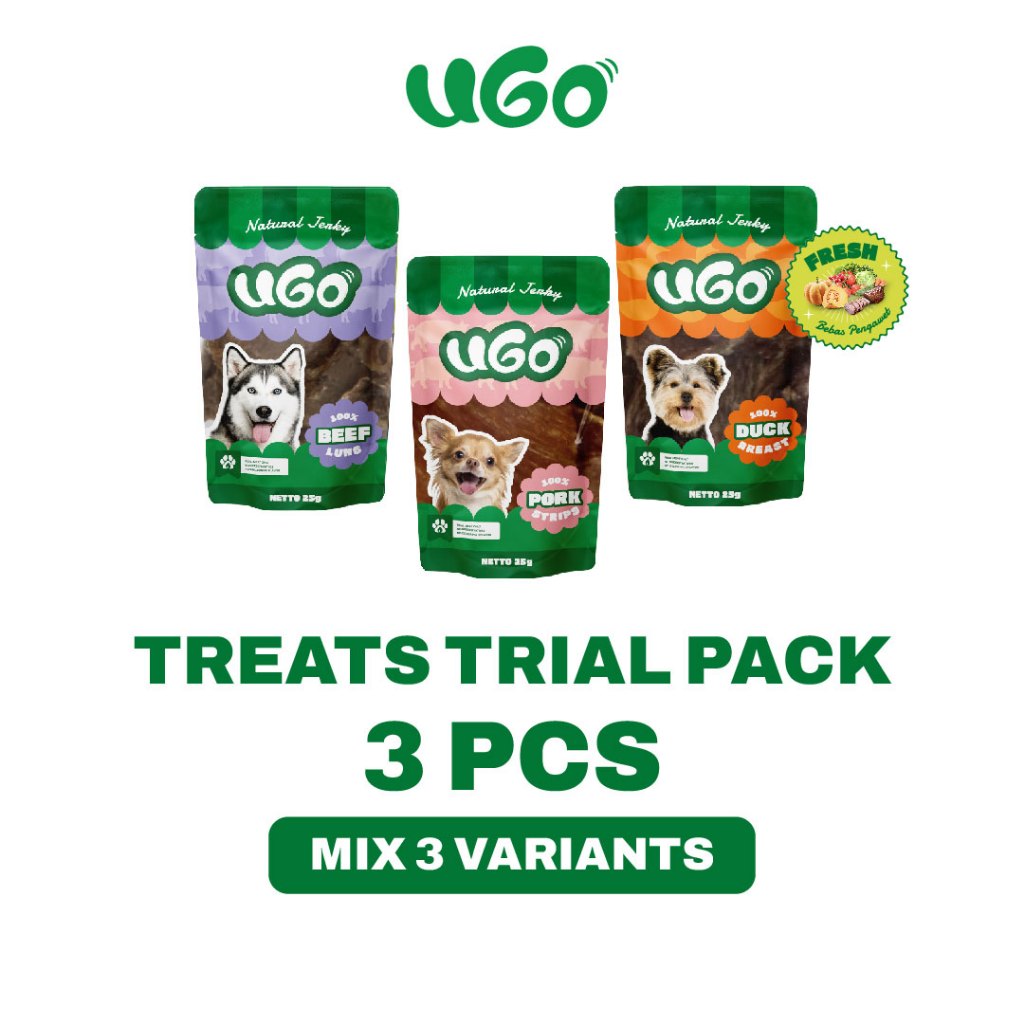 Jual UGO Bundle Pack - Jerky 3 x 25 gr | Beef Lung | Pork Strip | Duck ...