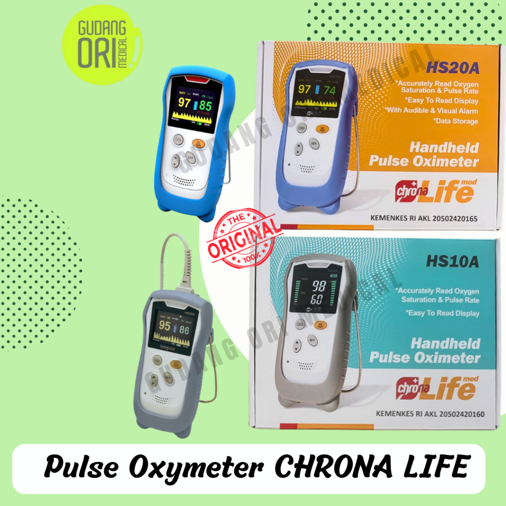 Jual CHRONA LIFE - Alat Cek Kadar Oksigen Oximeter Genggam HS20A ...