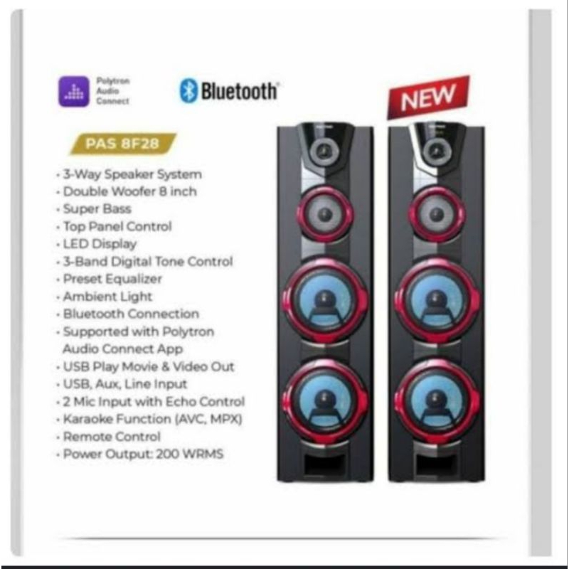 Jual POLYTRON NEW SPEAKER AKTIF 8" PAS 8FF28 BLUETOOTH USB KARAOKE ...
