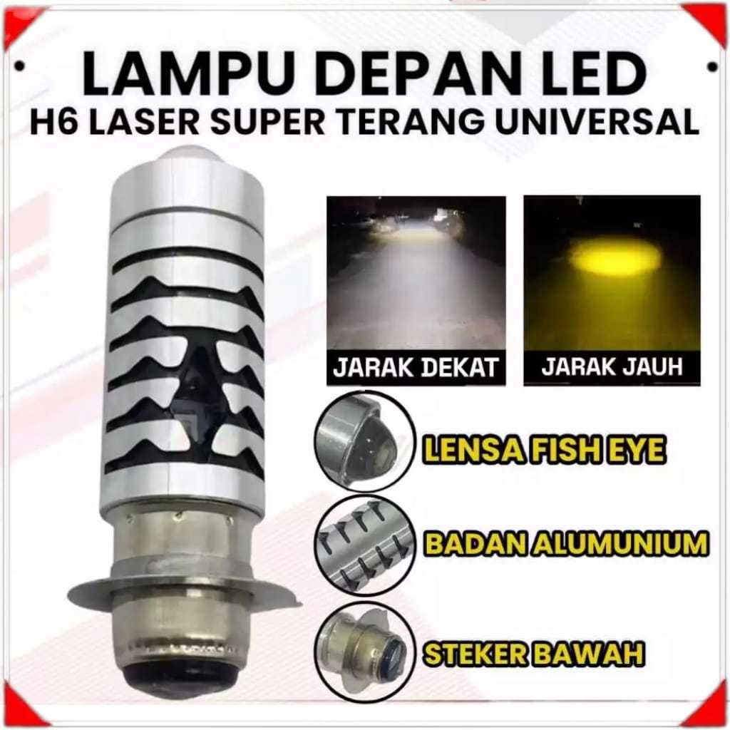 Jual Lampu led Utama Led H6 Laser + Senja Biru - Lampu Depan Tipe Laser Dekat Putih Jauh Kuning ...
