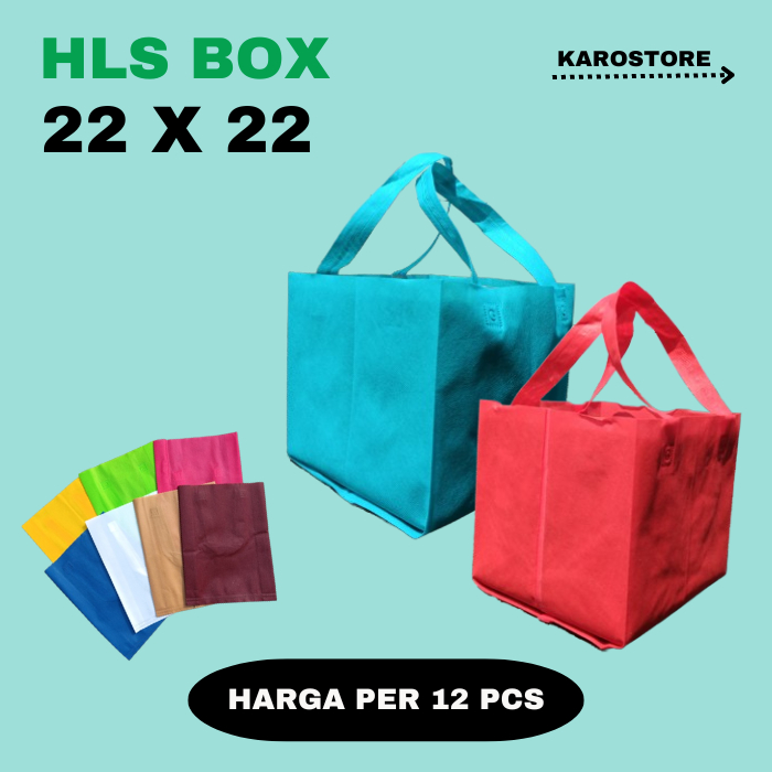 Jual Tas box 22 x 22 isi 12pcs tas hajatan syukuran kain spunbond goodiebag kado | Shopee Indonesia