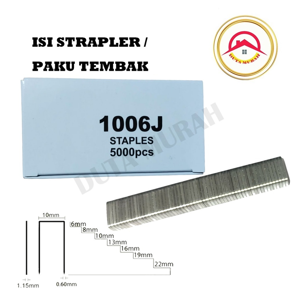 Jual Isi Straples Isi Strapler Tembak 1006 J Paku Tembak (6mm) | Shopee ...