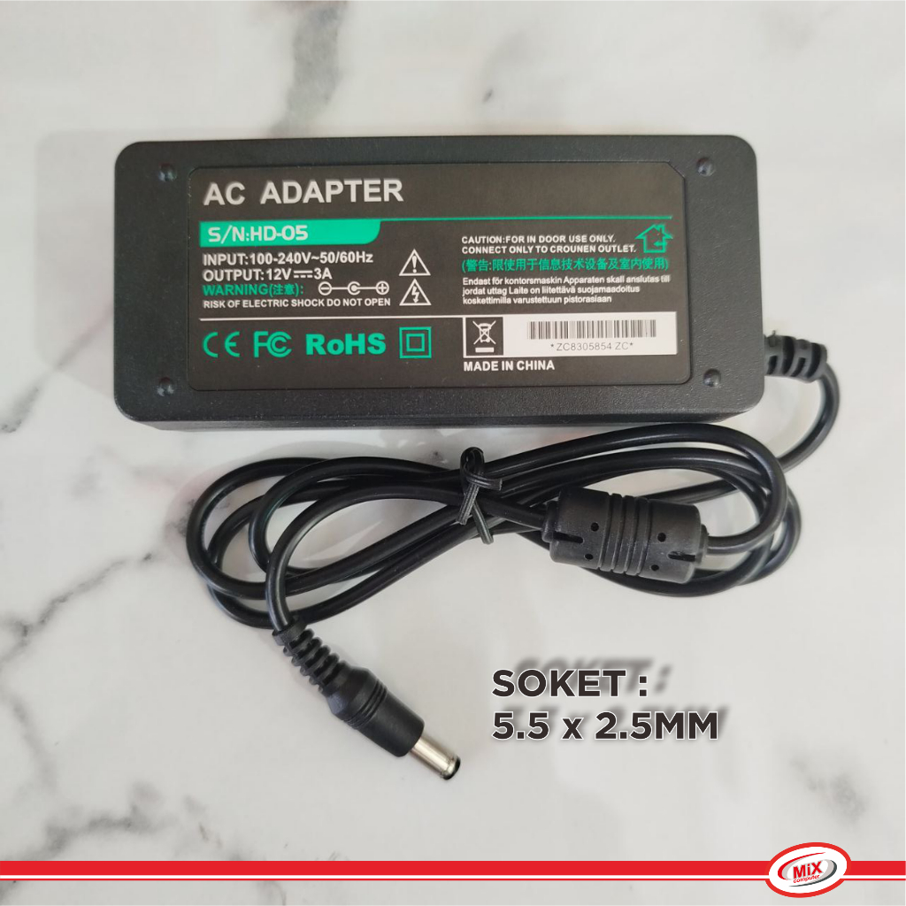 Jual ADAPTOR INFORCE MONITOR LED 12V - 3A | Shopee Indonesia