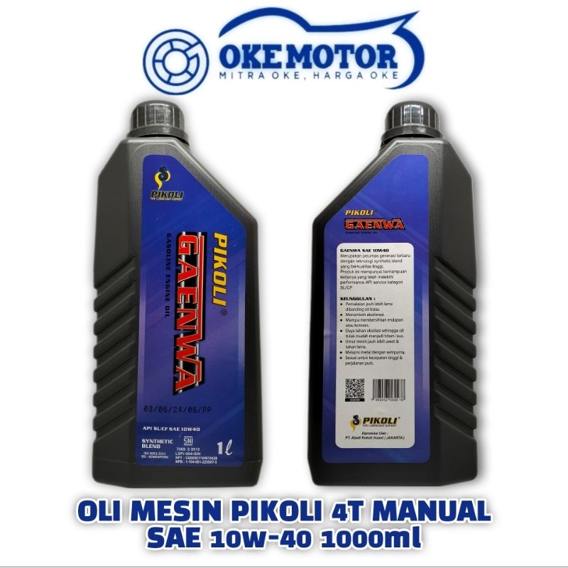 Jual OLI MESIN PIKOLI 4T SAE 10W-40 1000ML | Shopee Indonesia
