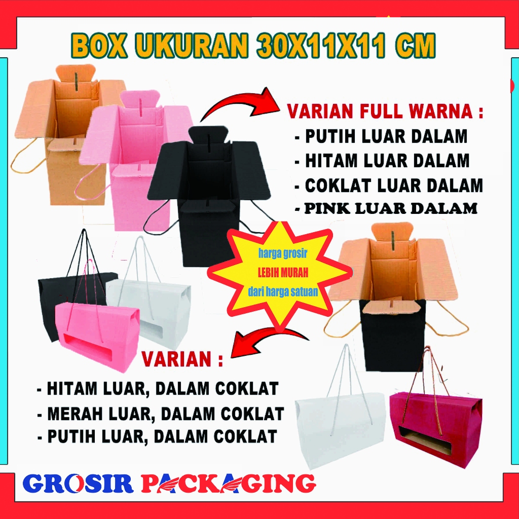 Jual Box Tas 30x11x11 Cm/ Box Packaging/ Kardus Polos/ Box Tas | Shopee ...
