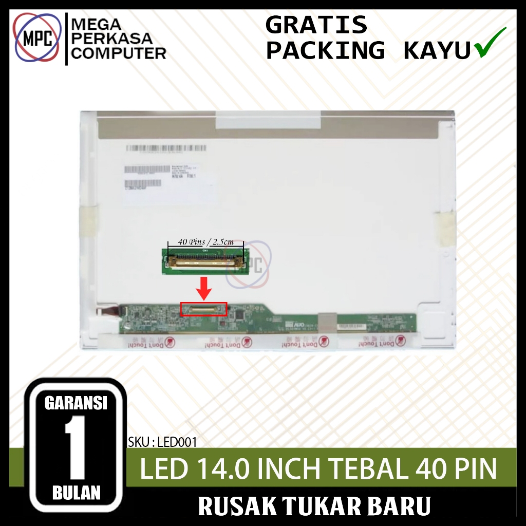 Jual Layar LCD LED Laptop 14 Inch tebal 40 pin | Shopee Indonesia