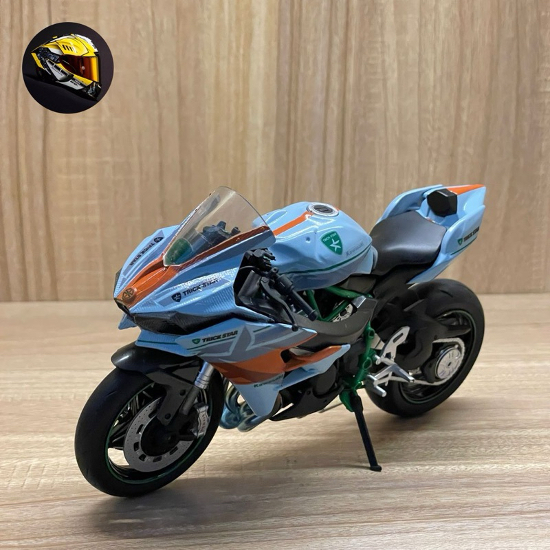 Jual diecast miniatur aoshima motor kawasaki H2 trickstar skala 1:12 ...