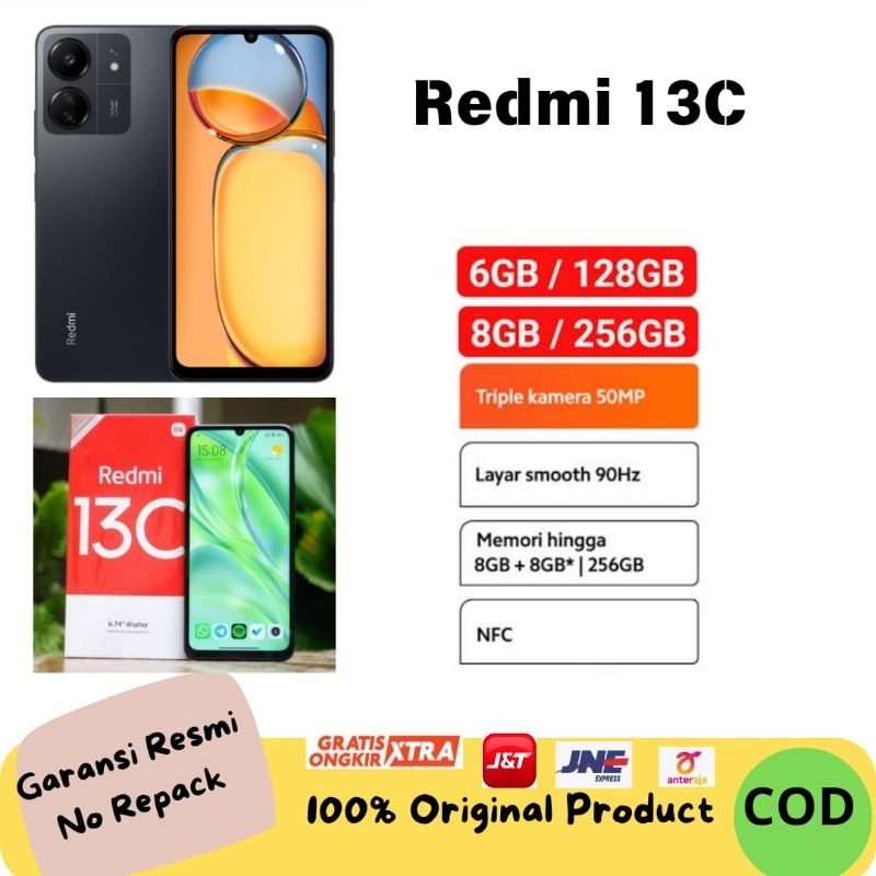 Jual Xiaomi Redmi 13C 8GB+256GB Garansi Resmi Segel Original No Repack ...