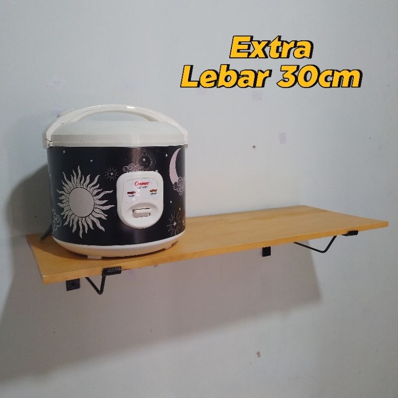 Jual Rak dinding Ambalan kayu extra lebar 30cm / Rak dinding ambalan ...