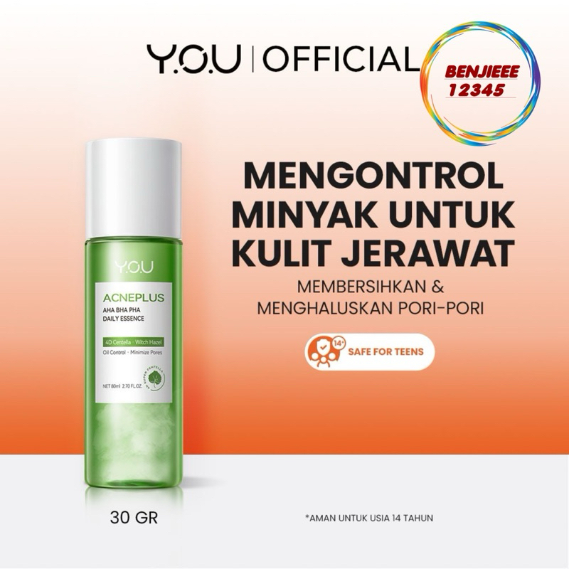 Jual YOU AcnePlus AHA BHA PHA Daily Essence Toner Kulit berminyak ...