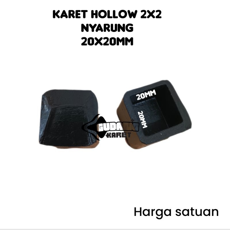 Jual Karet Hollow 2x2 Nyarung [20x20mm] Karet Kaki besi Hollow/ karet ...