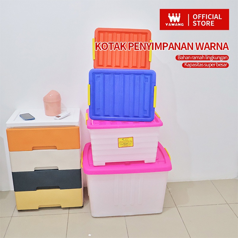 Jual YAWANG Container Box Plastik 128 Liter Kotak Penyimpanan BESAR ...