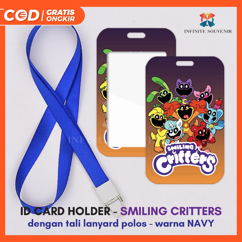 Jual (N008) NAME TAG SMILING CRITTERS / ID CARD HOLDER CATNAP DGN TALI ...