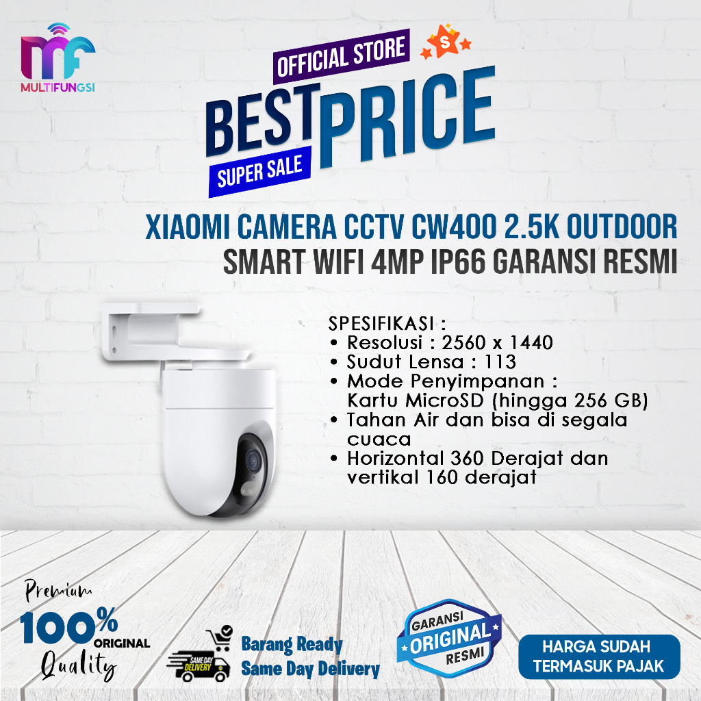 Jual Xiaomi Camera CCTV CW400 2.5K Outdoor Smart WiFi 4MP IP66 Garansi ...